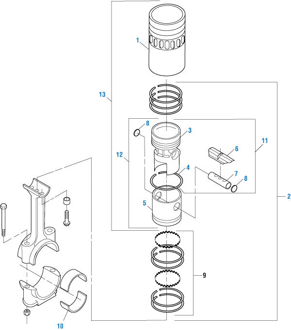 PAI 661634 DETROIT DIESEL 23502022 CYLINDER LINER 1.05 STD #3 71 / V71 ...