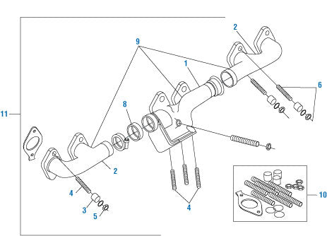 PAI 381225 CATERPILLAR N/A EXHAUST MANIFOLD KIT WITH HARDWARE (C13 ...