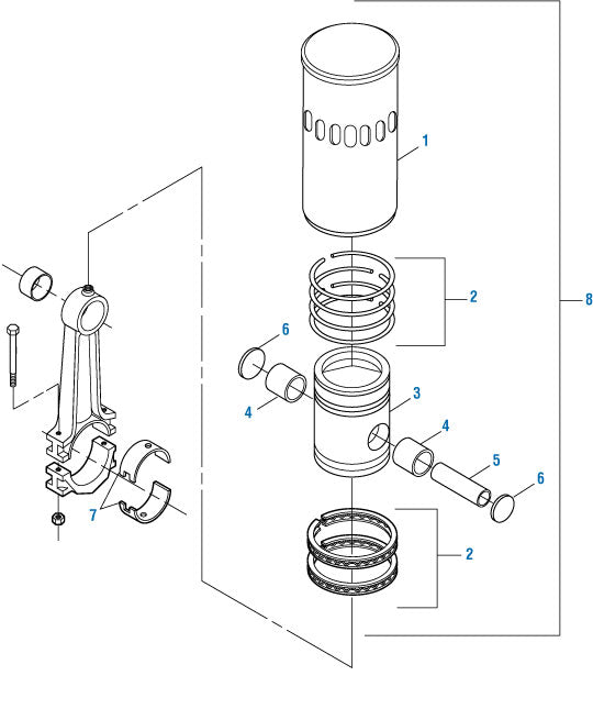 PAI 605001 DETROIT DIESEL 23514970 RING SET 71 / V71 18.7:1 TRUNK USA ...