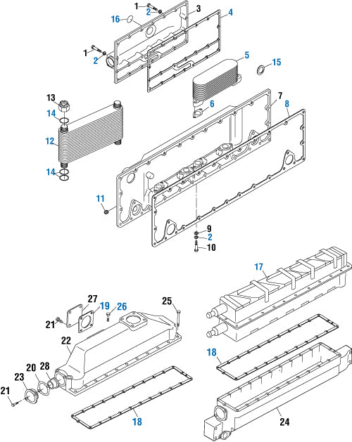 PAI 141412 CUMMINS 3201785 OIL COOLER (K / KT / KTA / QSK) (4095097 ...