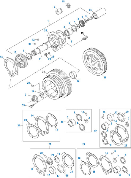 PAI 151541 CUMMINS N/A ACCESSORY DRIVE REPAIR KIT (MAJOR) (855 ...