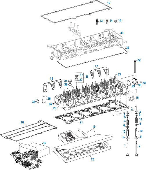 PAI 631375 DETROIT DIESEL A4720162120 CYLINDER HEAD GASKET SET (DD15 ...